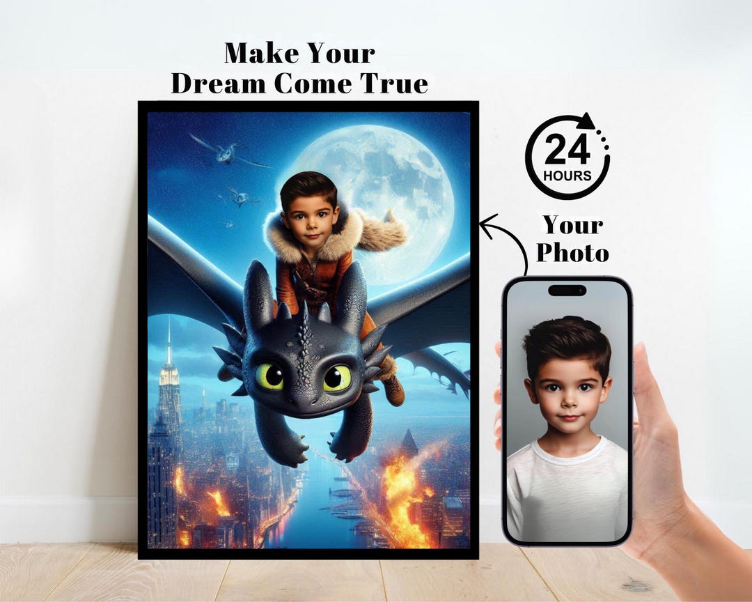 Personalized How to Train Your Dragon Portrait,custom How to Train Your ...