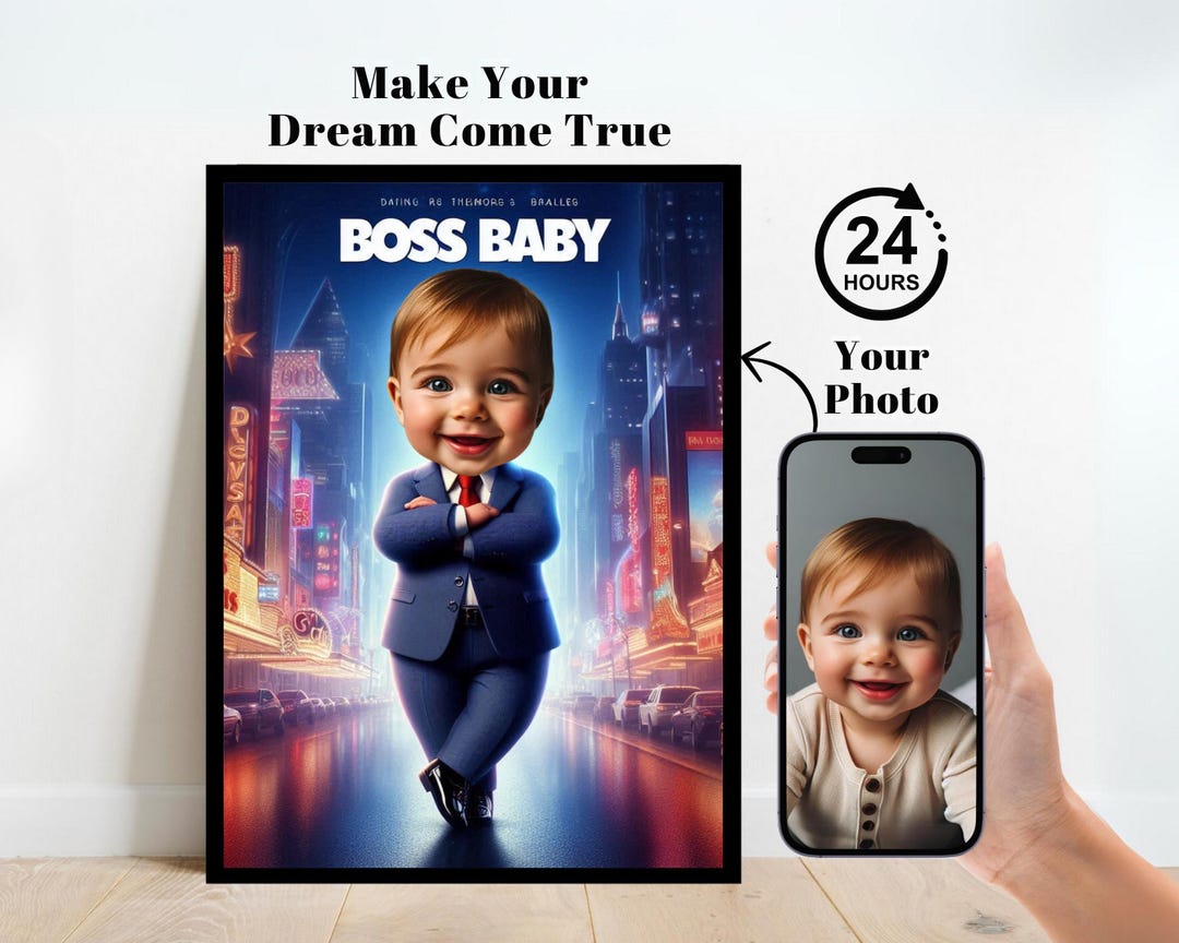 Personalized Boss Baby Portrait,boss Baby Birthday Backdrop,boss Baby ...