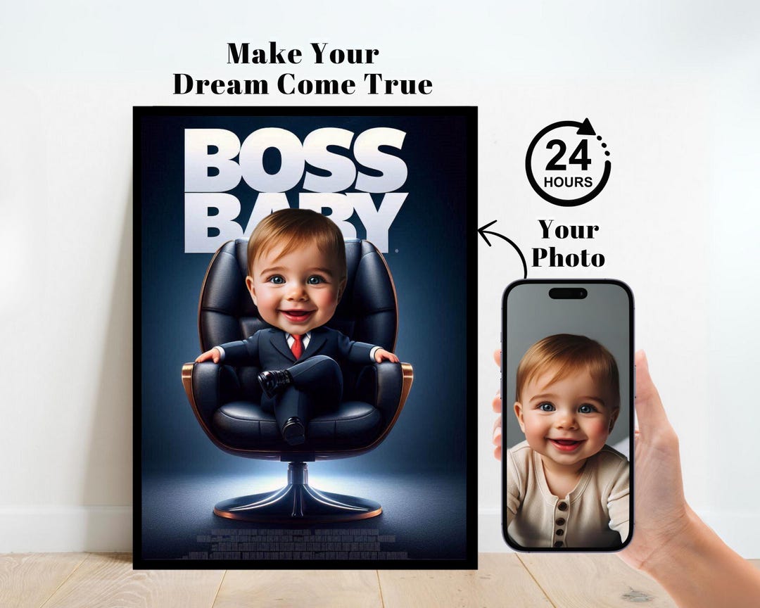 Personalized Boss Baby Portrait,boss Ba by Birthday Backdrop,boss Baby ...