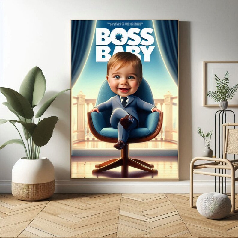 Personalized Boss Baby Portrait,boss Baby Birthday Backdrop,boss Baby ...