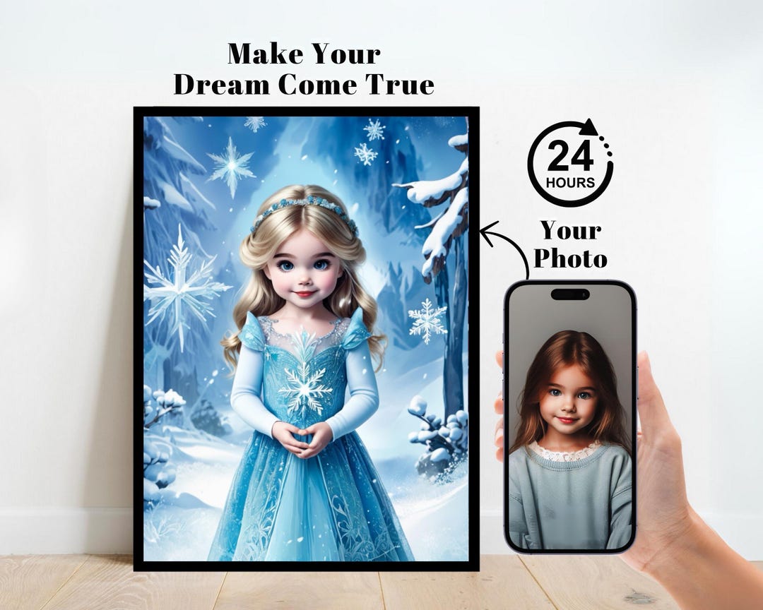 Personalized Elsa Portrait,custom Frozen Elsa Portrait,elsa Birthday ...