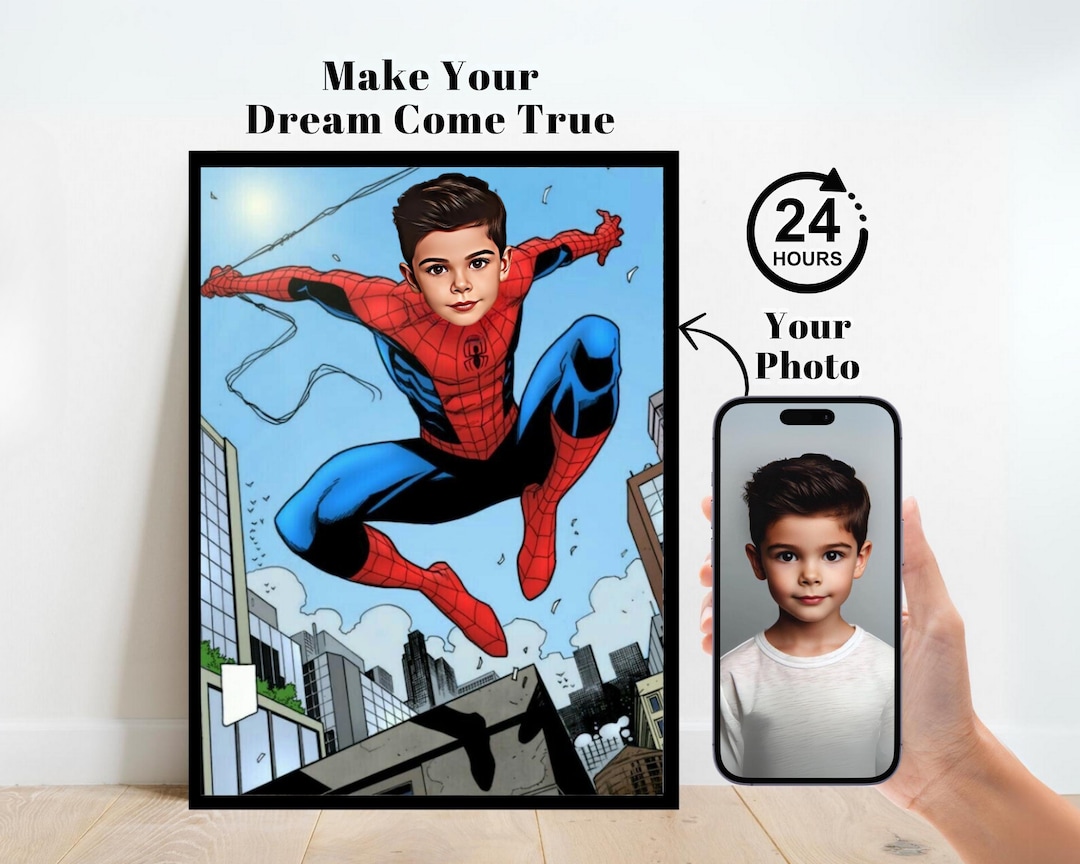 Personalized Spider Man Superhero Portrait,custom Spiderman Portrait ...