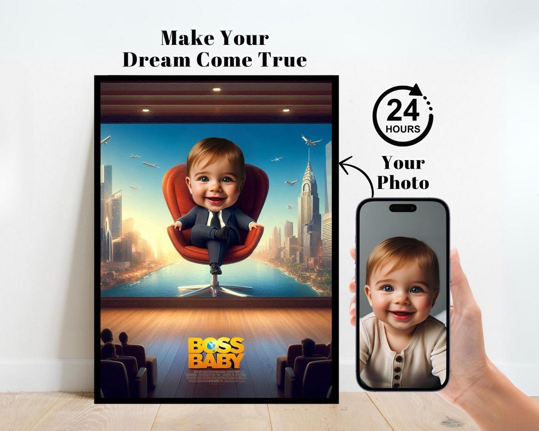 Personalized Boss Baby Portrait,boss Baby Birthday Backdrop,boss Baby ...