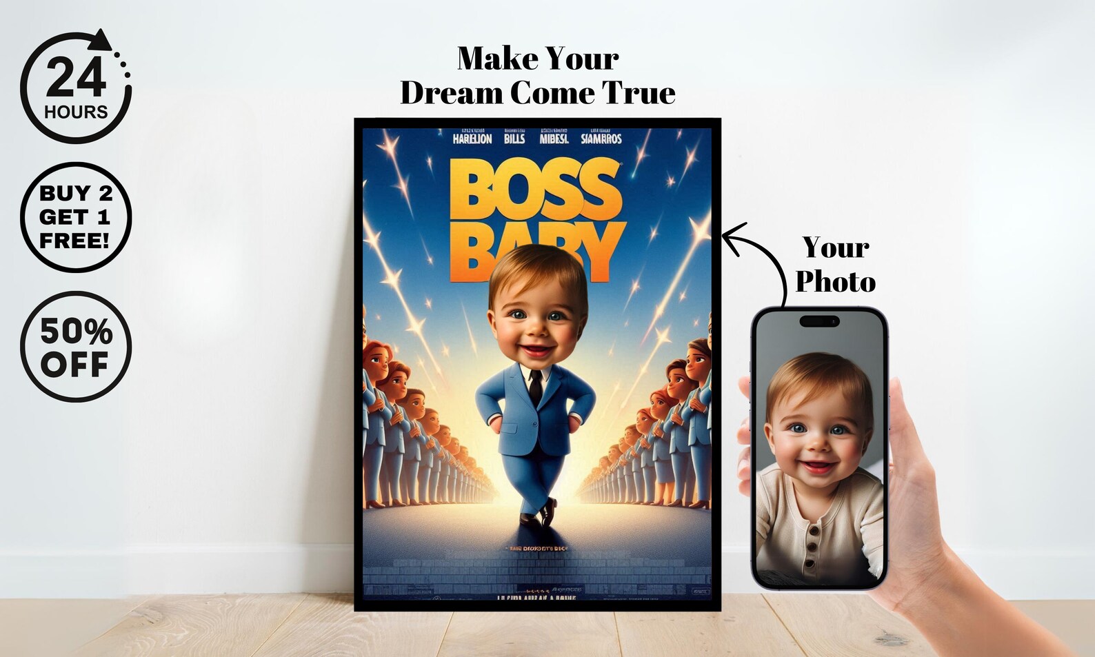 Personalized Boss Baby Portrait,boss Baby Birthday Backdrop,boss Baby ...