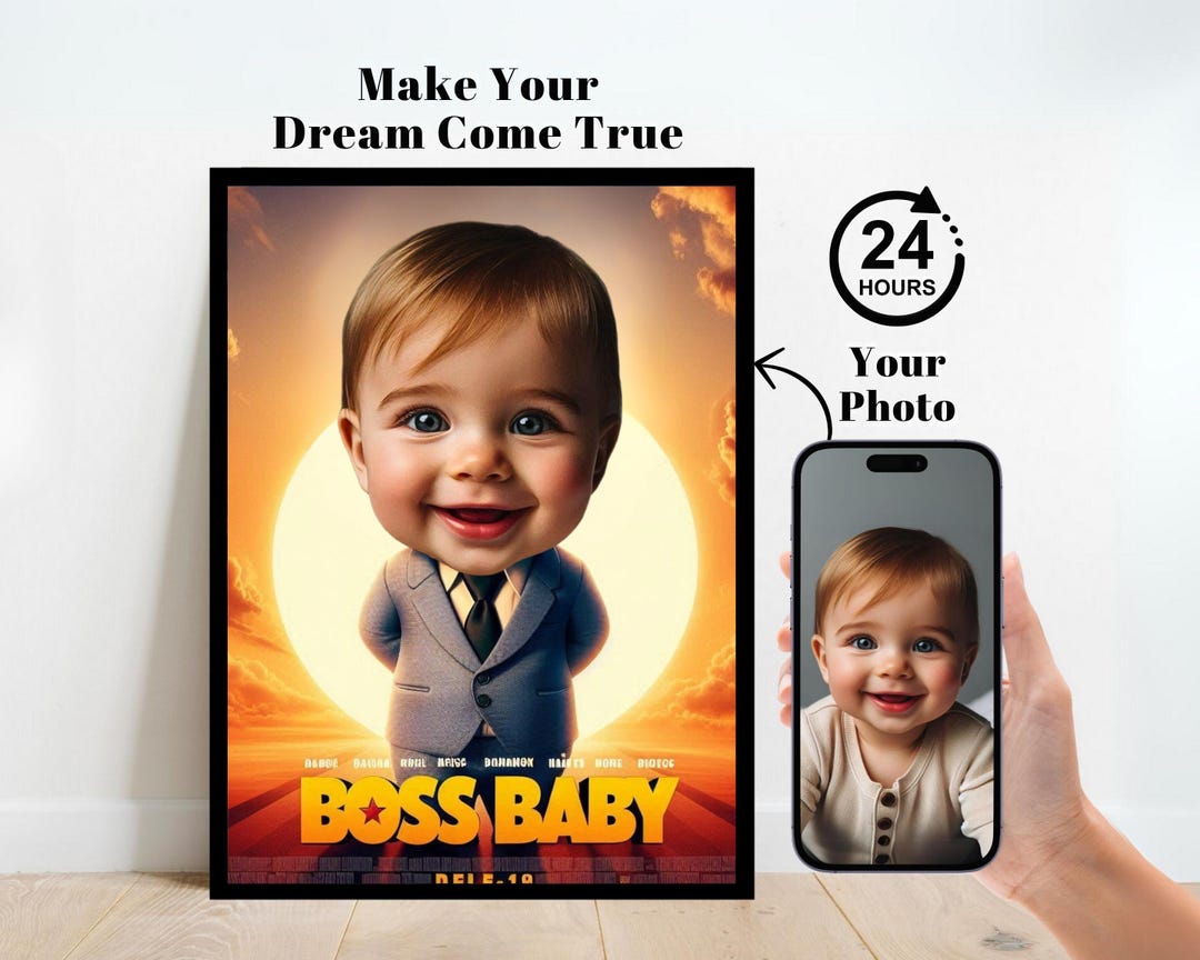Personalized Boss Baby Portrait,boss Baby Birthday Backdrop,boss Baby ...
