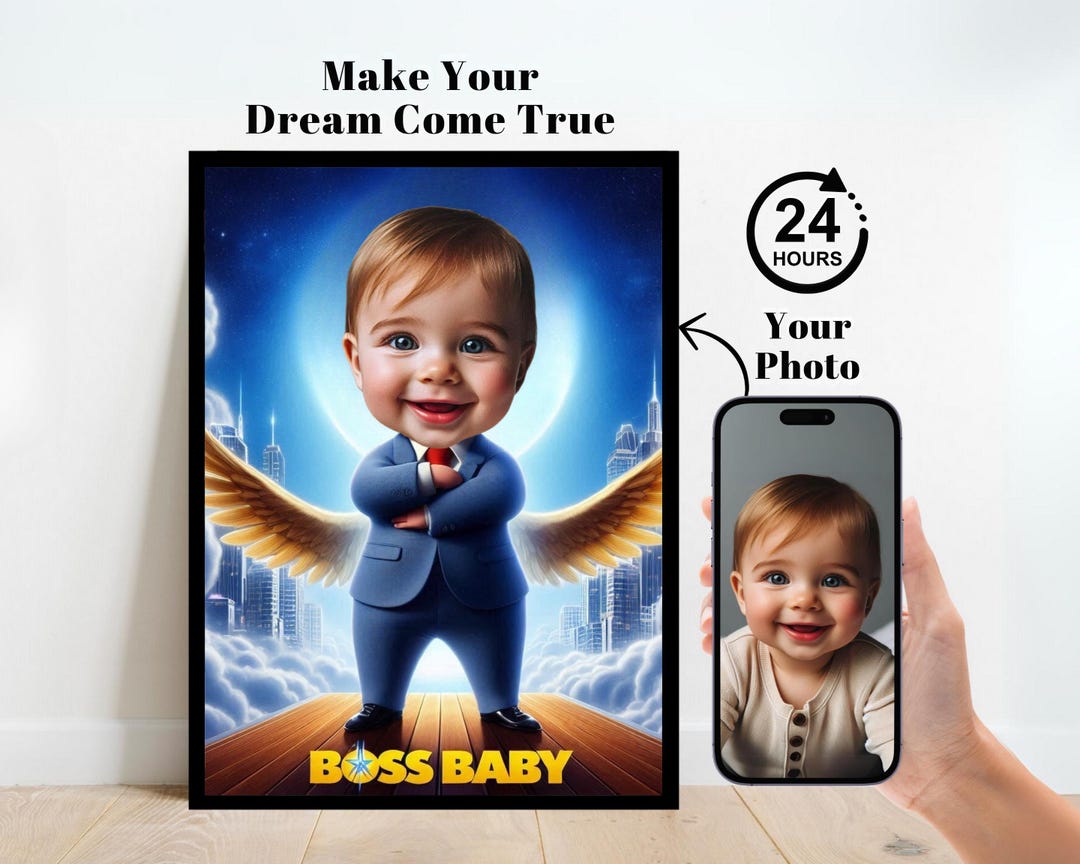 Personalized Boss Baby Portrait,boss Baby Birthday Backdrop,boss Baby ...