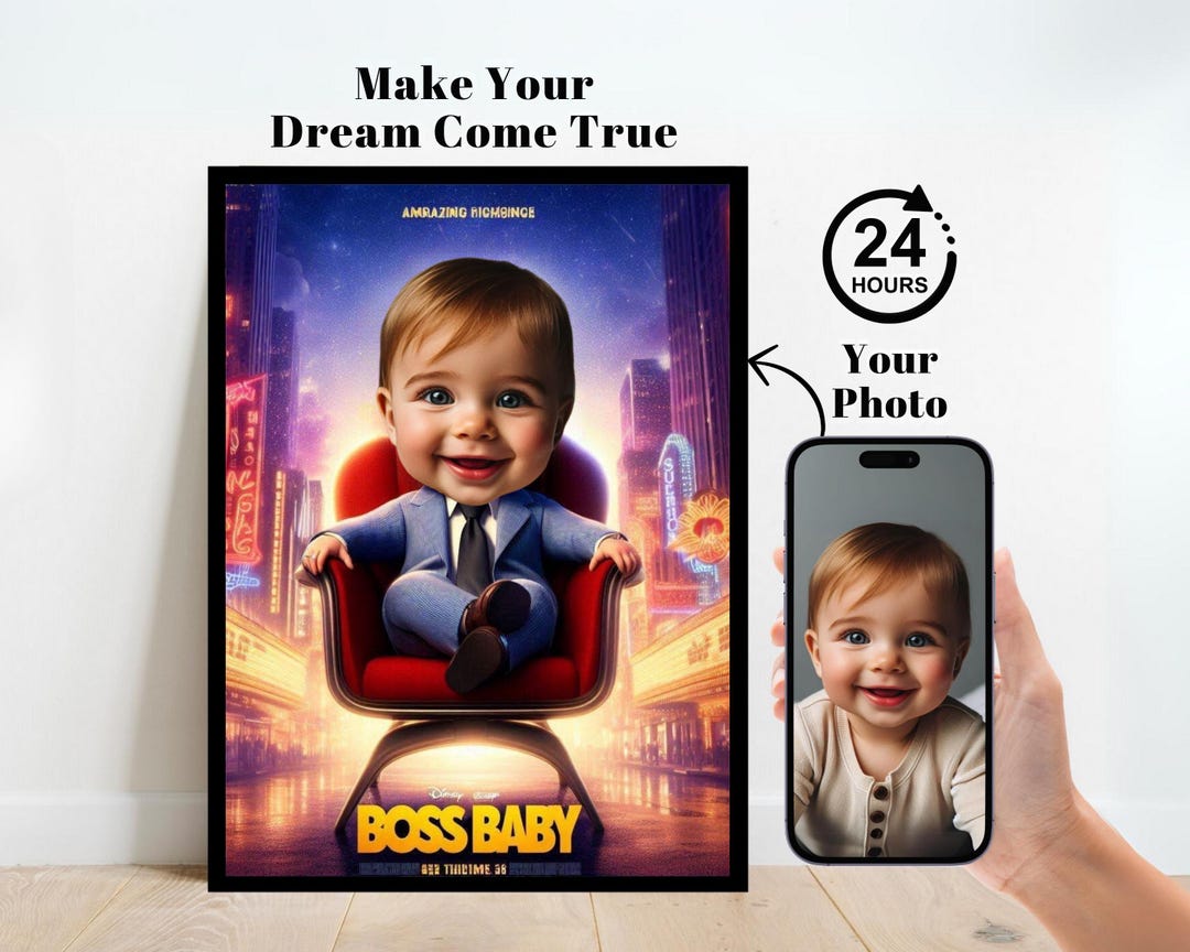 Personalized Boss Baby Portrait,boss Baby Birthday Backdrop,boss Baby ...