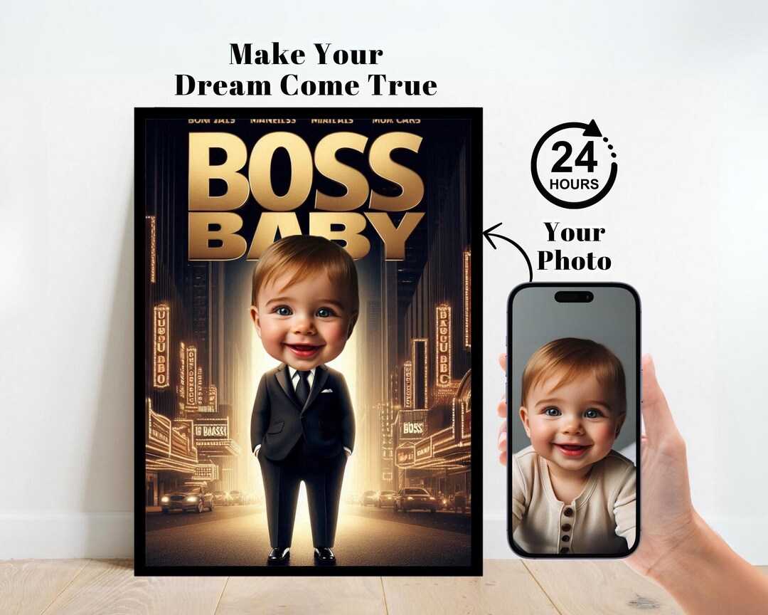 Personalized Boss Baby Portrait,boss Baby Birthday Backdrop,boss Baby ...