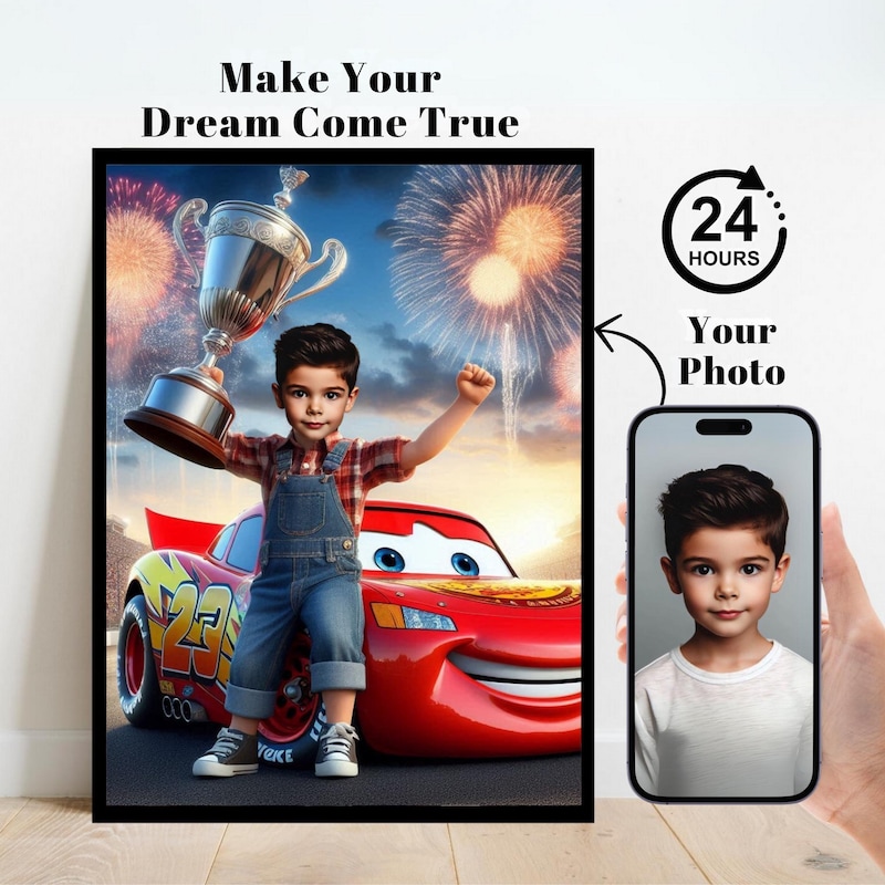 Lightning Mcqueen Portraits - Etsy