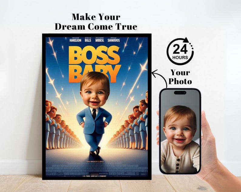 Personalized Boss Baby Portrait,boss Baby Birthday Backdrop,boss Baby ...