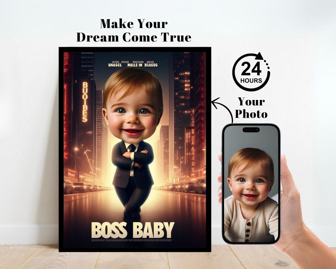 Personalized Boss Baby Portrait,boss Baby Birthday Backdrop,boss Baby ...