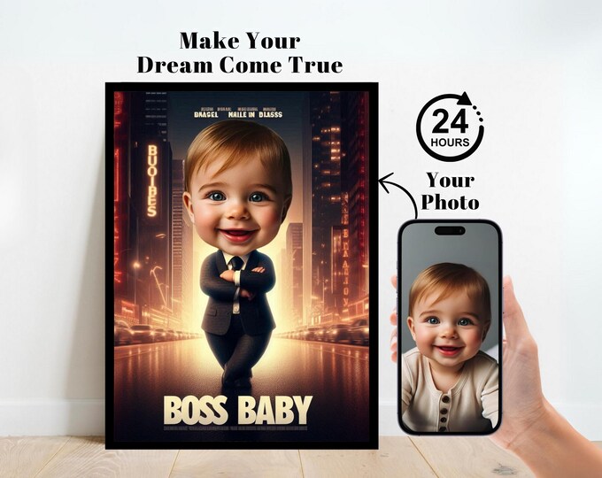 Personalized Boss Baby Portrait,boss Baby Birthday Backdrop,boss Baby ...
