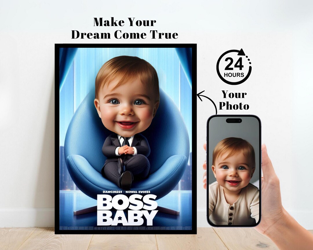 Personalized Boss Baby Portrait,boss Ba by Birthday Backdrop,boss Baby ...