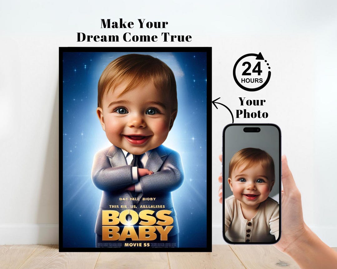 Personalized Boss Baby Portrait,boss Baby Birthday Backdrop,boss Baby ...