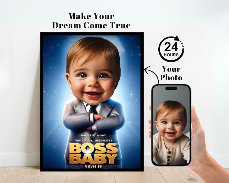 Personalized Boss Baby Portrait,boss Baby Birthday Backdrop,boss Baby ...