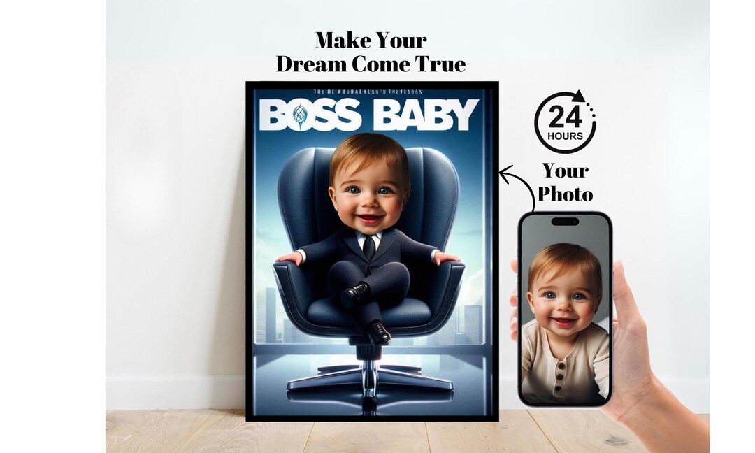Personalized Boss Baby Portrait,boss Baby Birthday Backdrop,boss Baby ...