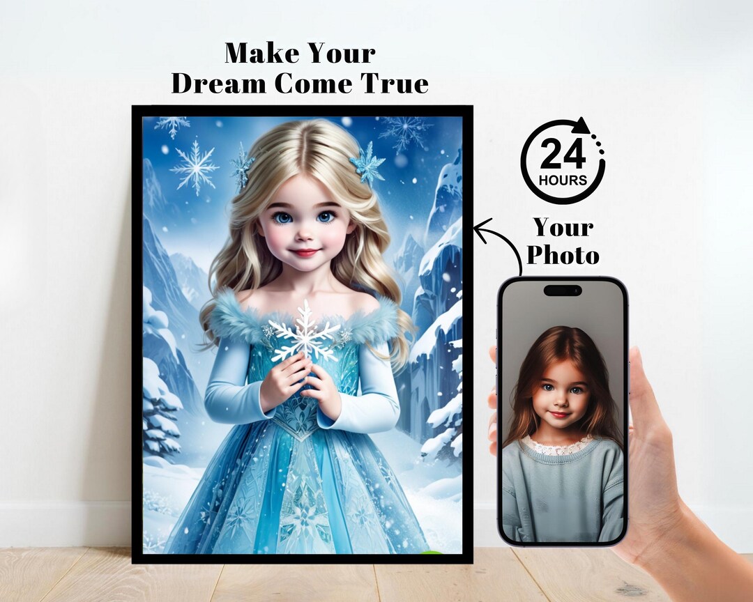 Personalized Elsa Portrait,custom Frozen Elsa Portrait,elsa Birthday ...
