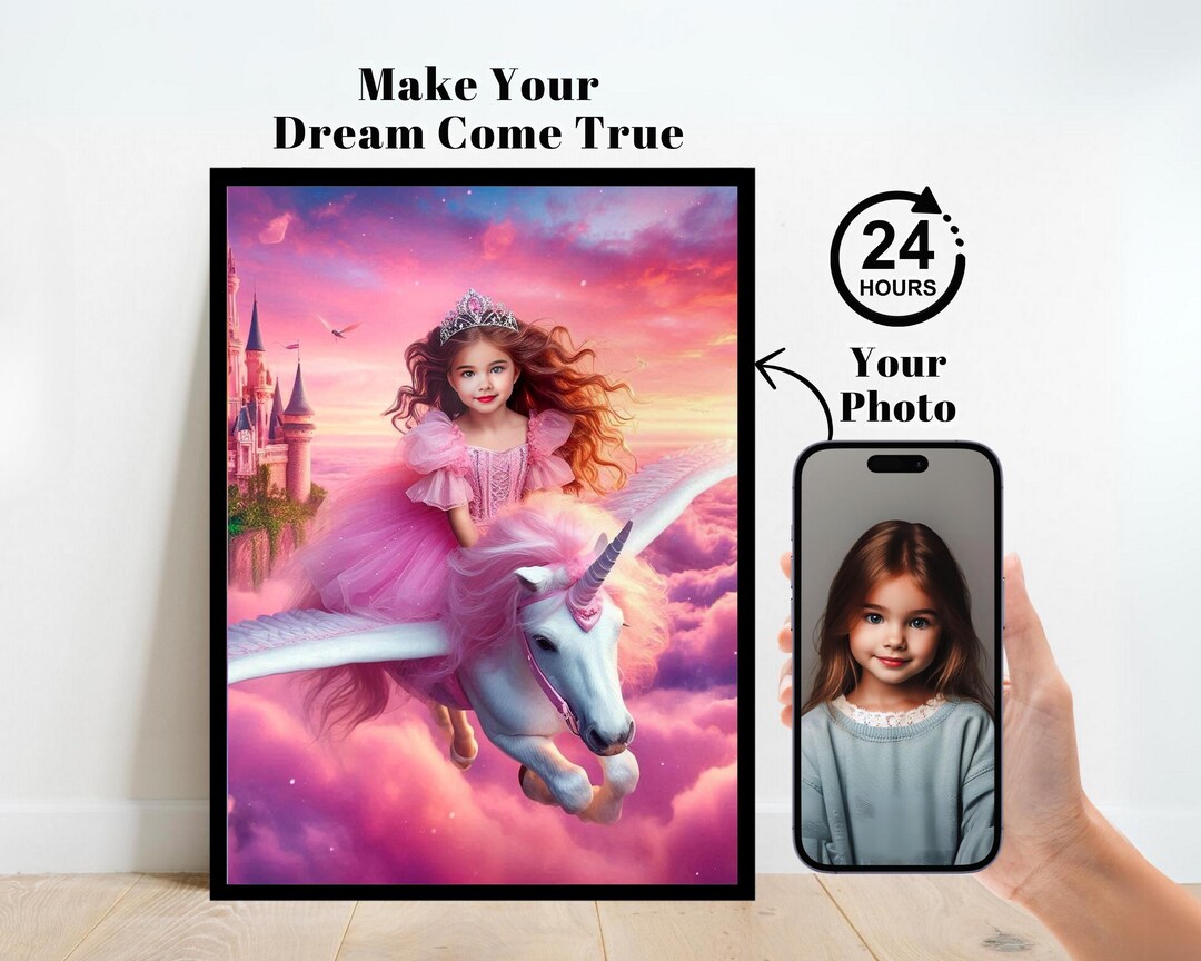 Princess Riding a Unicorn,get Your Own Princess Portrait From Your ...