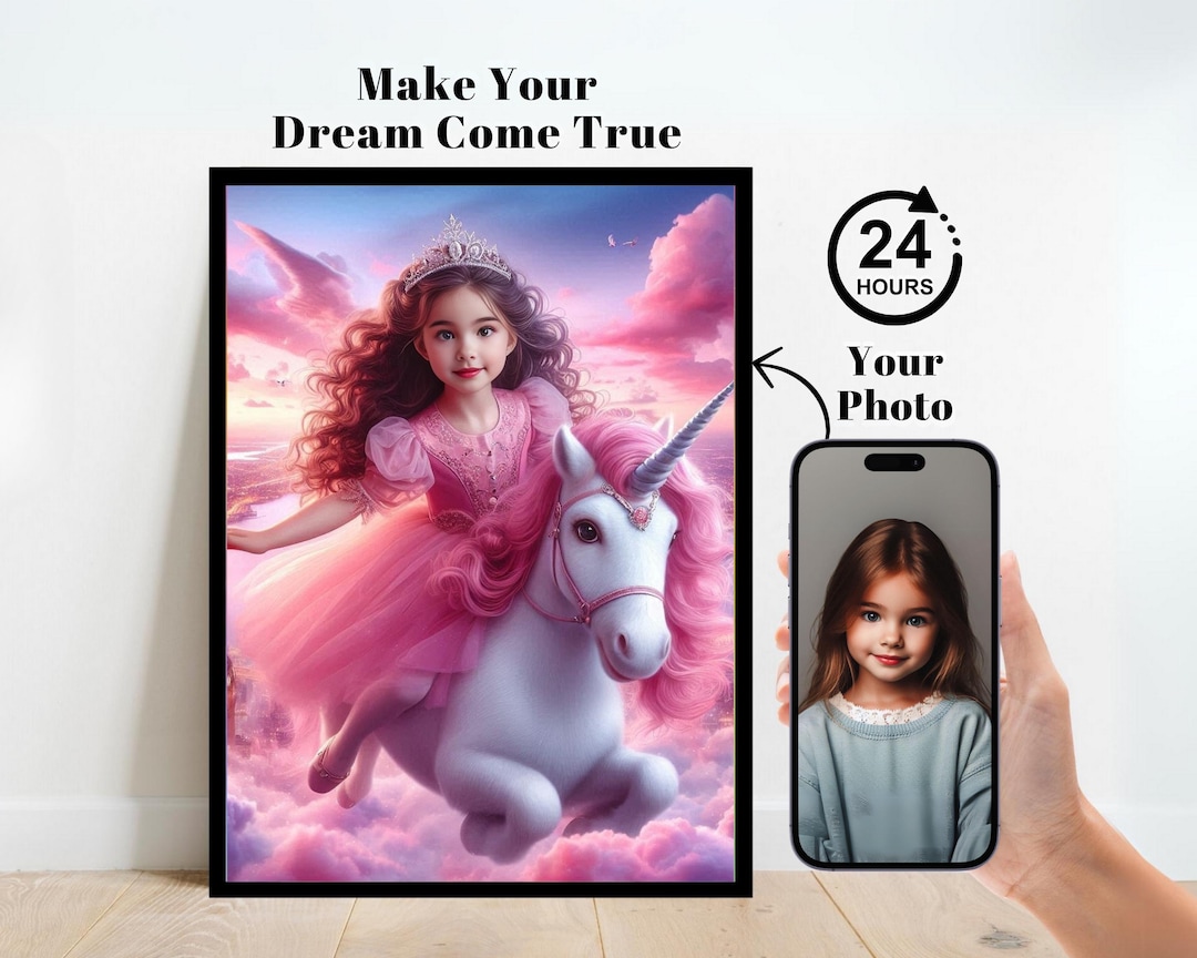 Princess Riding a Unicorn,get Your Own Princess Portrait From Your ...