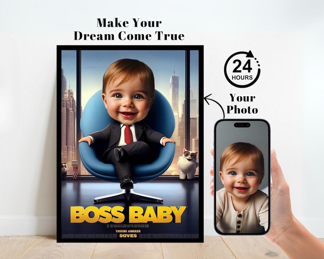 Personalized Boss Baby Portrait,boss Baby Birthday Backdrop,boss Baby ...