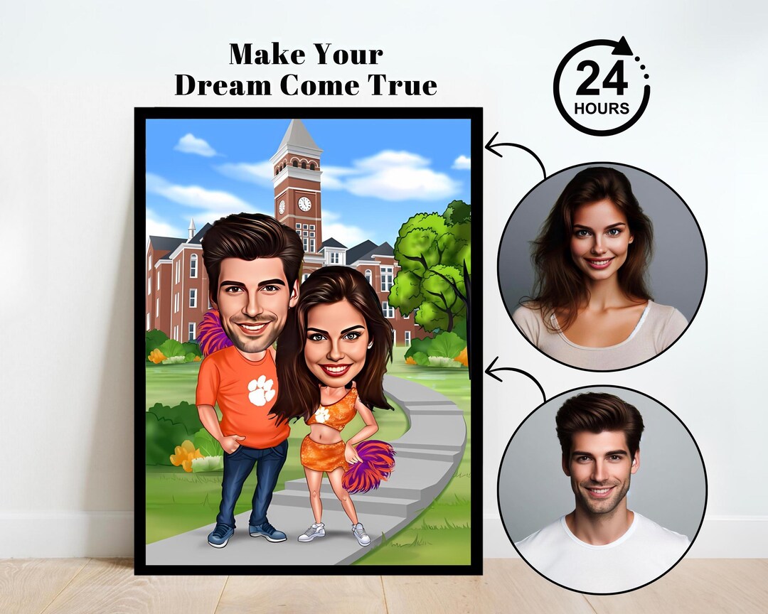 Personalized Couple Cartoon Portrait, Couple Caricature,couple Portrait ...