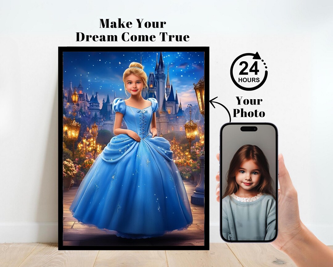 Personalized Cinderella Portrait,custom Princess Portrait,cinderella ...