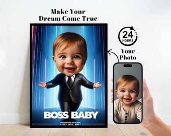 Personalized Boss Baby Portrait,boss Baby Birthday Backdrop,boss Baby ...