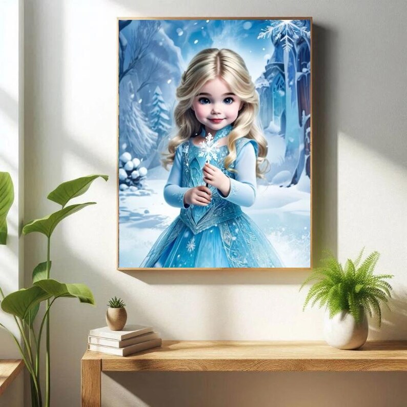Personalized Elsa Portrait,custom Frozen Elsa Portrait,elsa Birthday ...