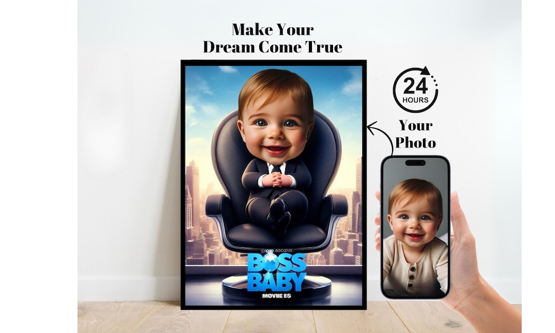Personalized Boss Baby Portrait,boss Baby Birthday Backdrop,boss Baby ...