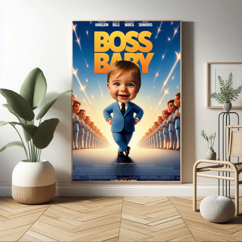 Personalized Boss Baby Portrait,boss Baby Birthday Backdrop,boss Baby ...