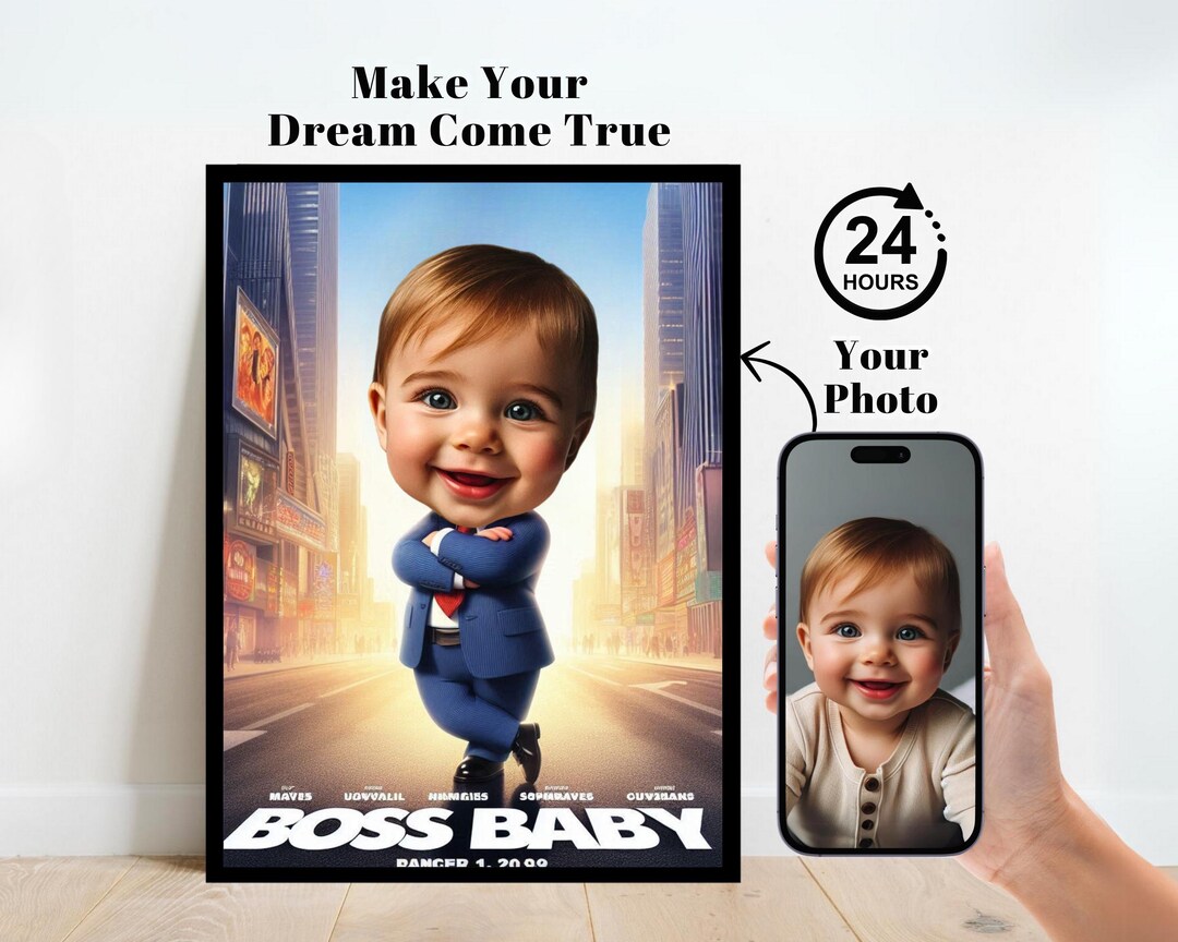 Personalized Boss Baby Portrait,boss Baby Birthday Backdrop,boss Baby ...