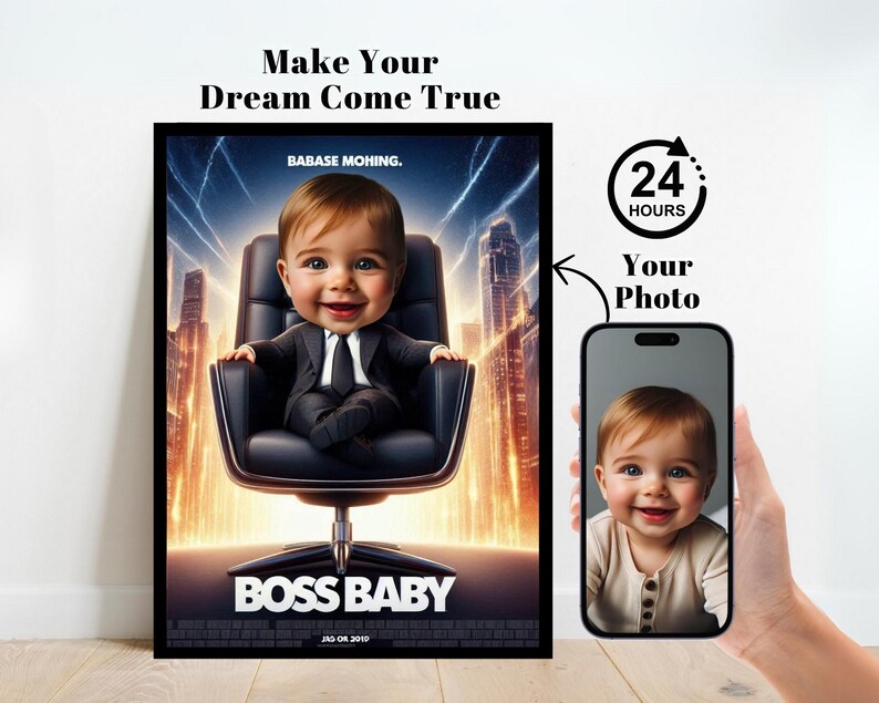 Personalized Boss Baby Portrait,boss Baby Birthday Backdrop,boss Baby ...