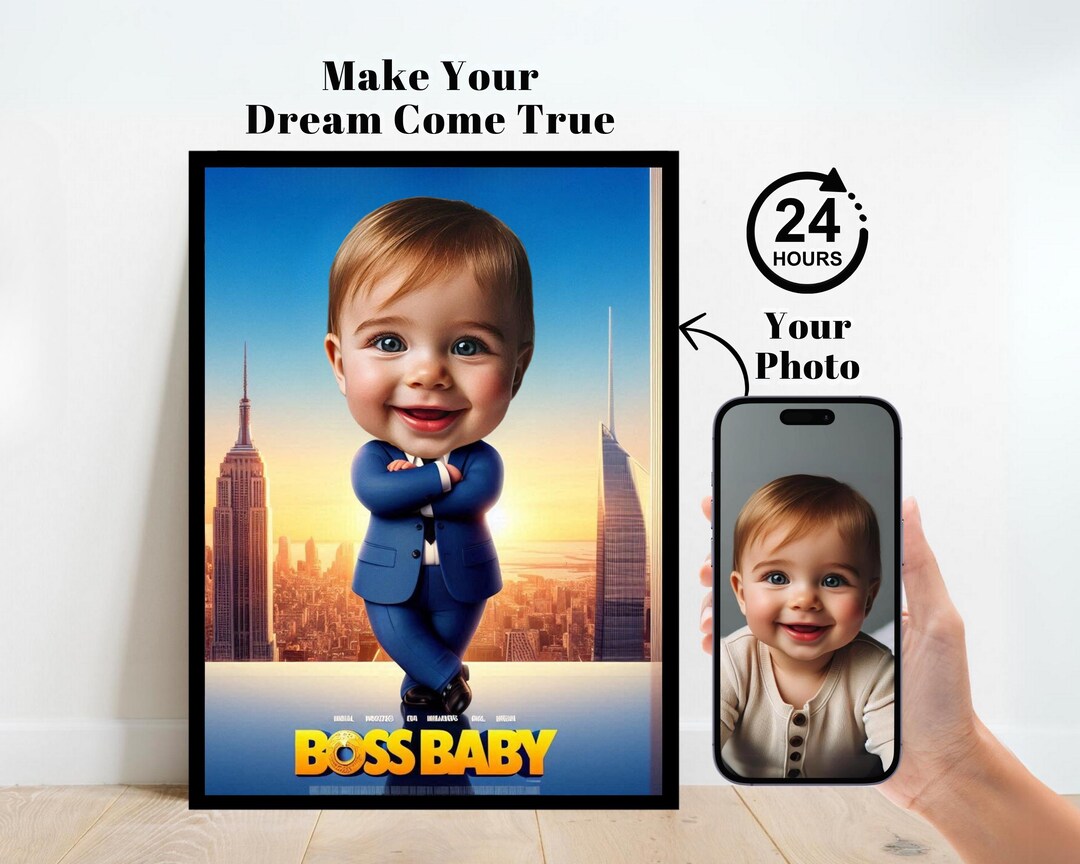 Personalized Boss Baby Portrait,boss Baby Birthday Backdrop,boss Baby ...