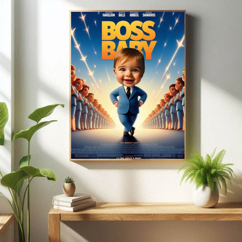 Personalized Boss Baby Portrait,boss Baby Birthday Backdrop,boss Baby ...