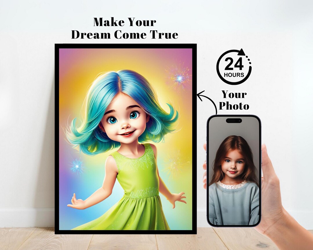 Personalized Joy Portrait,custom Inside Out Portrait,joy Birthday ...