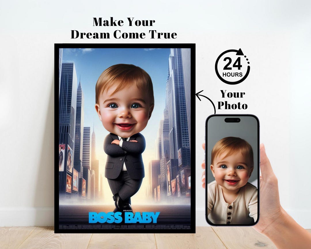Personalized Boss Baby Portrait,boss Baby Birthday Backdrop,boss Baby ...