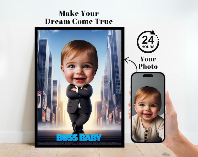 Personalized Boss Baby Portrait,boss Baby Birthday Backdrop,boss Baby ...