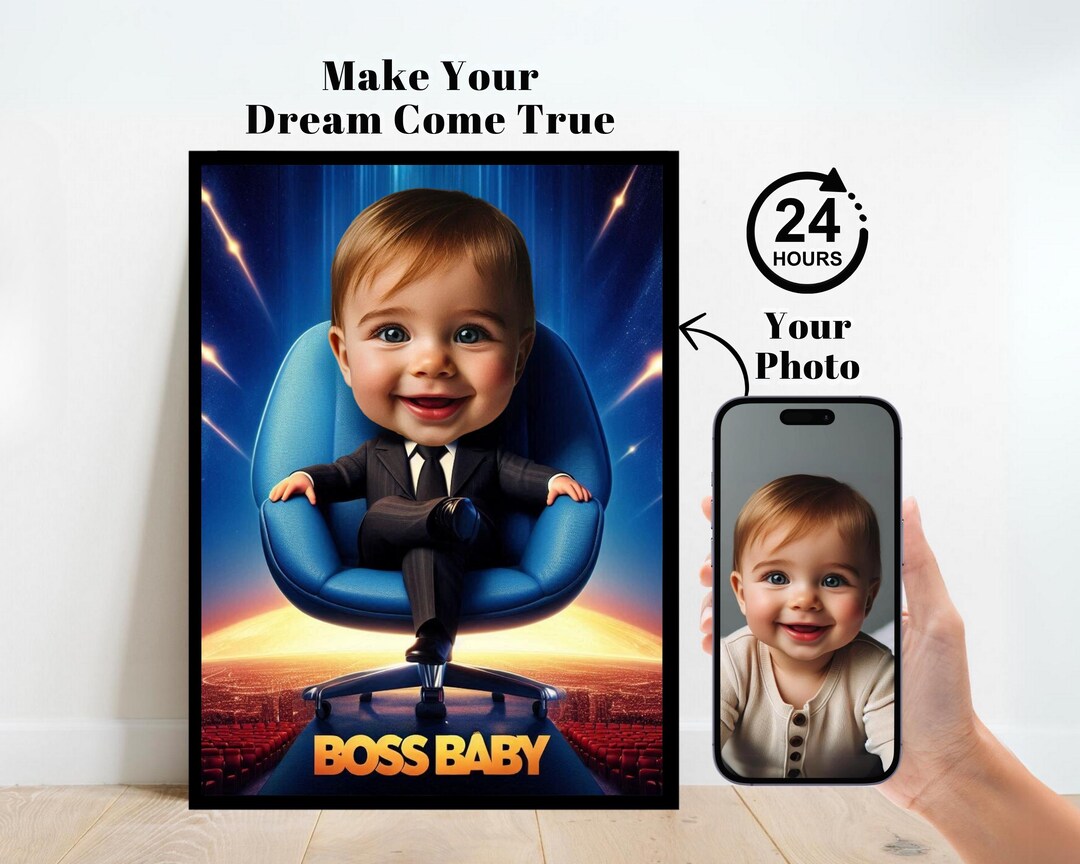Personalized Boss Baby Portrait,boss Ba by Birthday Backdrop,boss Baby ...