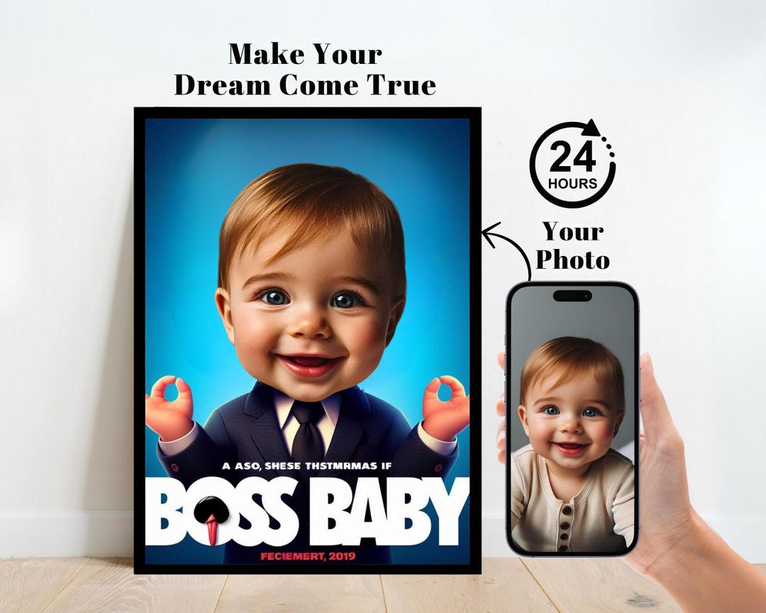 Personalized Boss Baby Portrait,boss Baby Birthday Backdrop,boss Baby ...