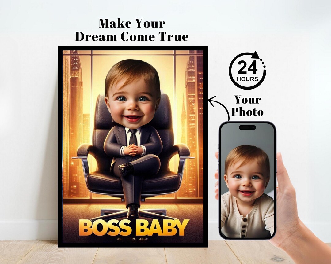 Personalized Boss Baby Portrait,boss Ba by Birthday Backdrop,boss Baby ...