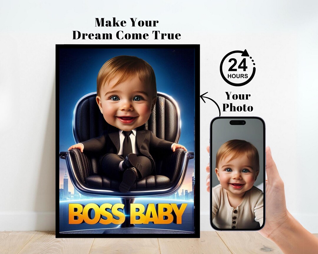 Personalized Boss Baby Portrait,boss Ba by Birthday Backdrop,boss Baby ...