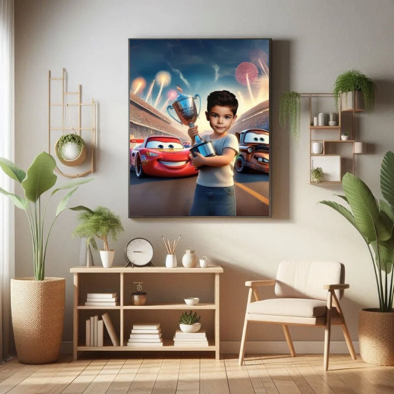 Personalized Mcqueen Portrait,custom Cars Portrait,mcqueen Birthday ...