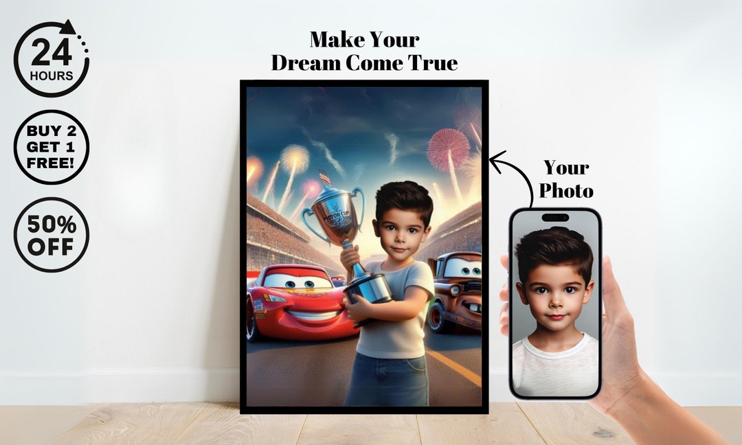 Personalized Mcqueen Portrait,custom Cars Portrait,mcqueen Birthday ...