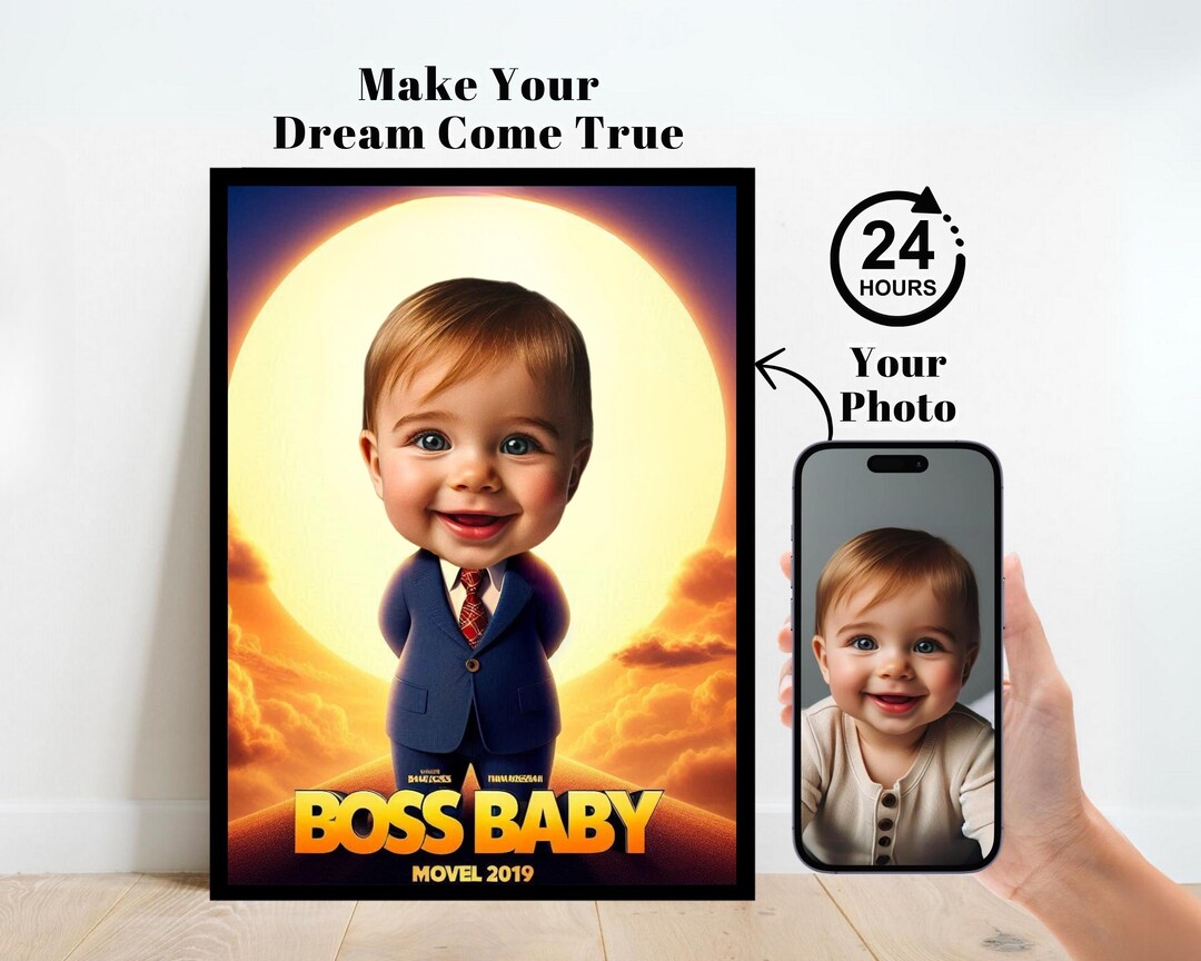 Personalized Boss Baby Portrait,boss Baby Birthday Backdrop,boss Baby ...