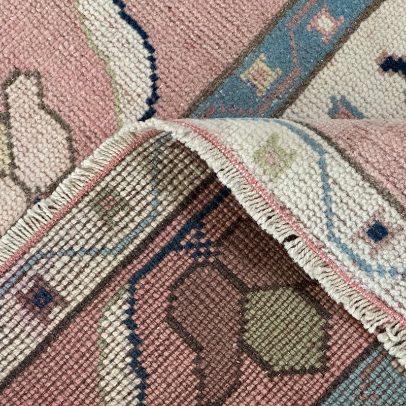 Blue Pink Turkish Rug - Etsy