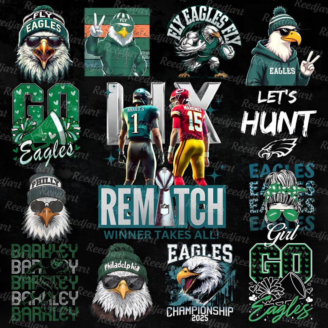 Eagles Vs Chiefs Super Bowl LIX PNG Philadelphia Football Bundle Png ...