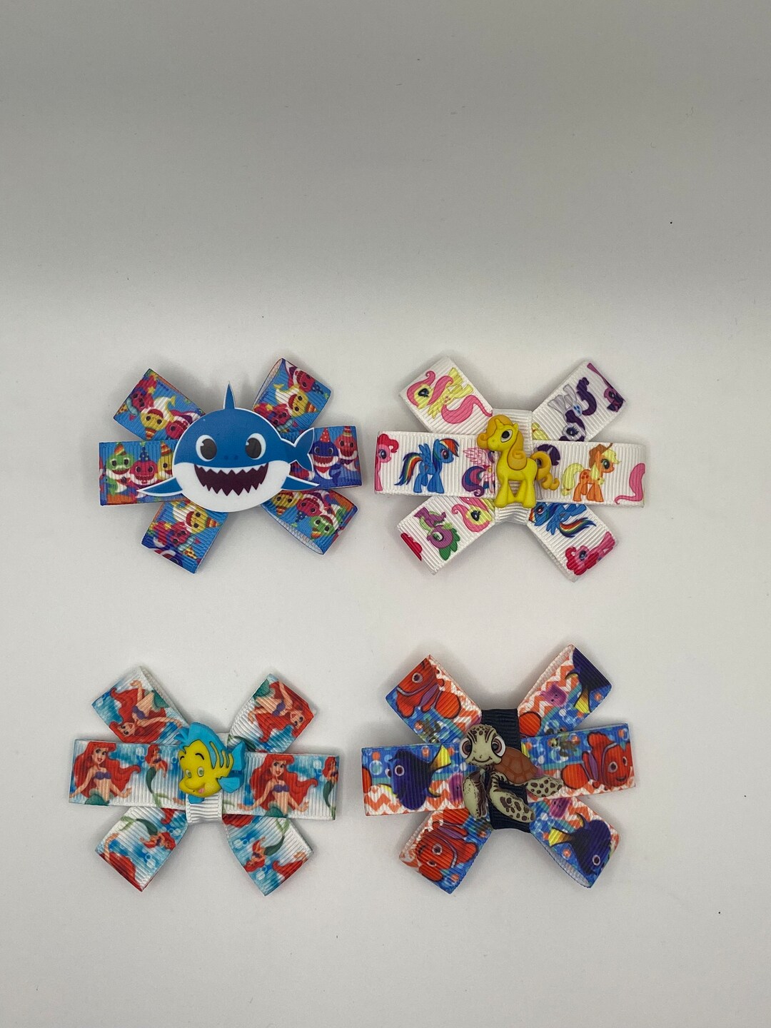 Mini Ribbon Bows Finding Nemo, Baby Shark, Little Mermaid, My Little ...