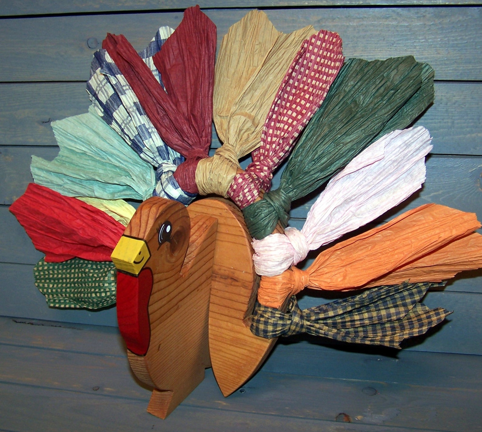 Handcrafted Tole Painted Wood Turkey~~ Thanksgiving /fall Decor ET - Etsy