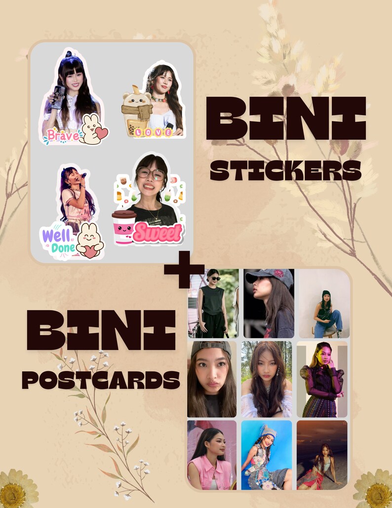 BINI Digital Stickers Bini Group Postcards Collections Cellphone ...