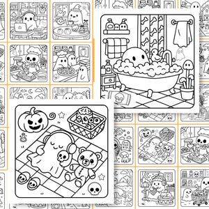 Cozy Cute Ghost Bold and Easy Coloring Pages Halloween Themed Printable ...